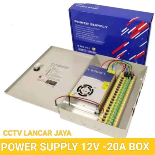 Jual Power Supply PSU Box Panel DC 12V 20A Murni Adaptor CCTV 18CH ...