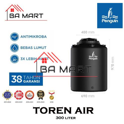 Jual TANGKI TANDON TOREN AIR WATER TANK PENGUIN 300L TORN TB 320 HITAM ...