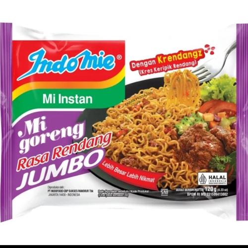 Jual Indomie goreng rendang jumbo 120gr - mie instan goreng murah ...