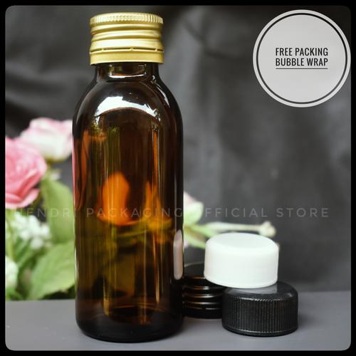 Jual Botol Kaca Amber 100ml Tutup Aluminium Gold - Botol Farmasi - Kab ...
