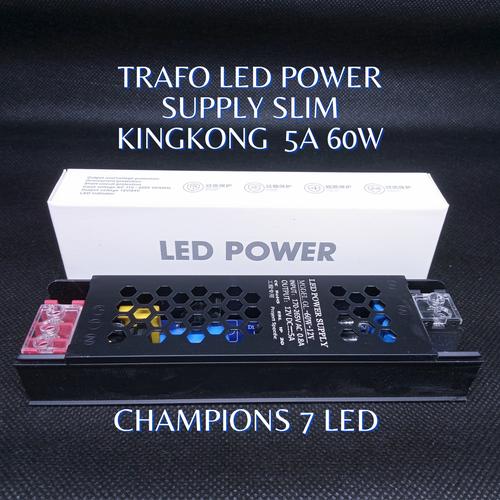 Jual Trafo LED Power Supply Slim Black Kingkong DC 12V 5A 60W - Kota ...