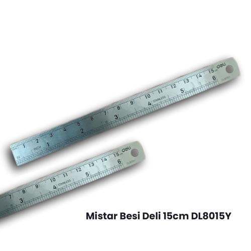 Jual Penggaris Mistar Besi Stainles Steel Ruler Tebal 15 cm 20 cm DELI - 15 cm - Kota Bandung ...