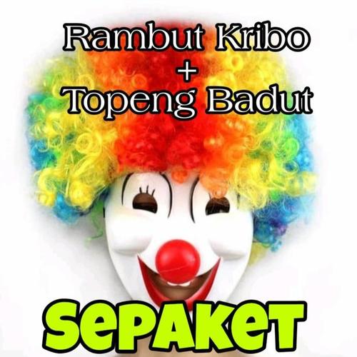 Jual Best Seller.. Topeng Badut Lucu Kostum Plus Rambut Kribo Warna ...