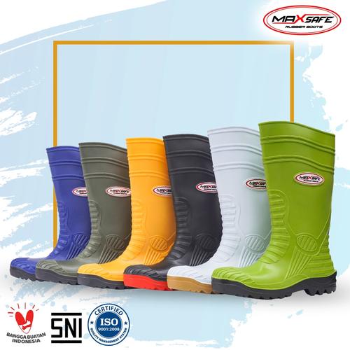 Promo Sepatu Boot Karet Safety Tahan Air Toyobo & MaxSafe - kaos kaki ...