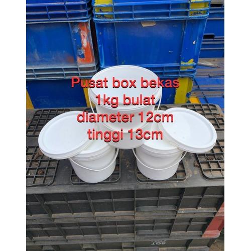 Jual Ember bekas selai 1kg bulat Ember plastik bekas 1kg bulat putih ...