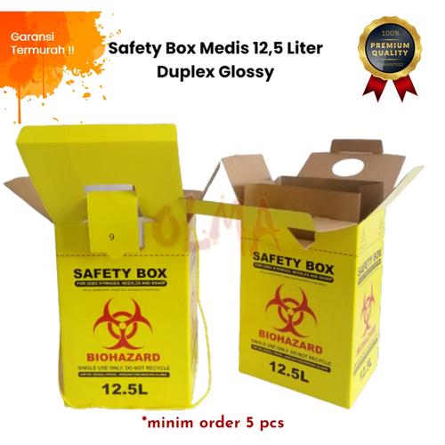 Jual safety box medis 12,5 liter inner+tali komplit biohazard sampah ...