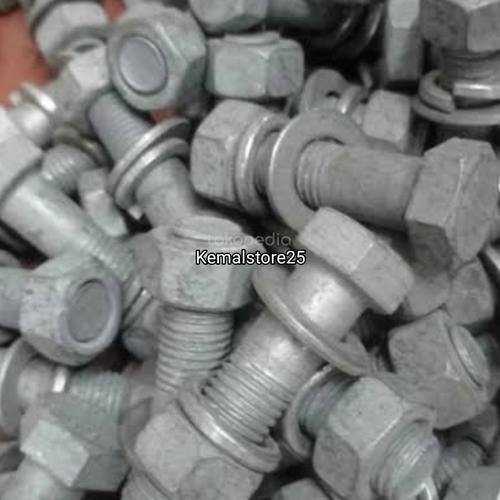Jual Baut mur 8.8 Hotdip Galvanis ( M16 x 50mm ) Full drat tahan karat ...