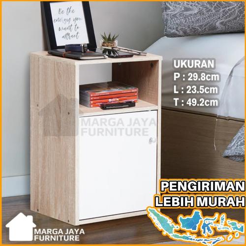 Jual nakas meja samping bedside table sudut minimalis bed side rak laci ...
