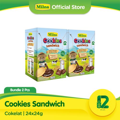 Promo TWIN PACK MILNA COOKIES SANDWICH COKELAT/KEJU - Coklat - Kab ...