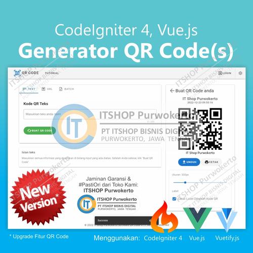Jual Source Code Aplikasi Web QR Code Generator Sederhana CodeIgniter 4 CI4 - Kab. Banyumas - IT ...