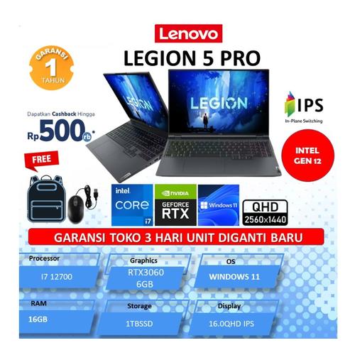 Jual Lenovo Legion 5i Pro 16 i7 12700H 32GB 2TB SSD VGA RTX 3060 6GB - MEMORI 16GB, SSD 1TB ...