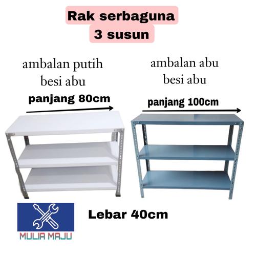 Promo rak besi 3 susun multifungsi /rak besi 3susun serbaguna - Abu abu ...