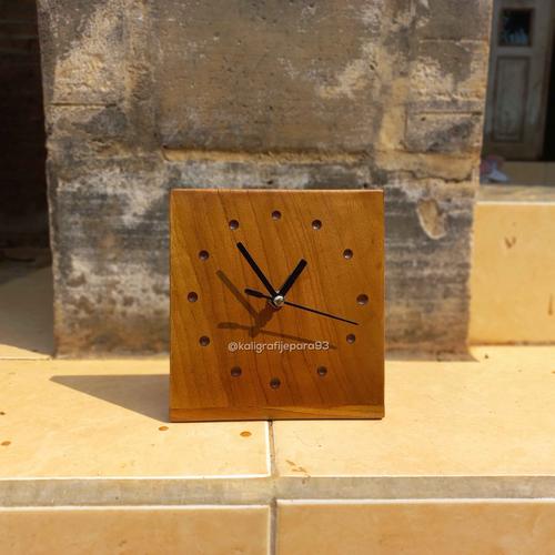 Jual Jam Meja, Jam Dinding Kayu Jati Minimalis 15x15 cm - Jam - Kab ...