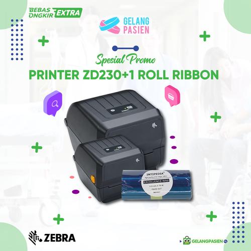Jual PRINTER THERMAL LABEL TRANSFER RIBBON BARCODE ZEBRA ZD230 STICKER ...