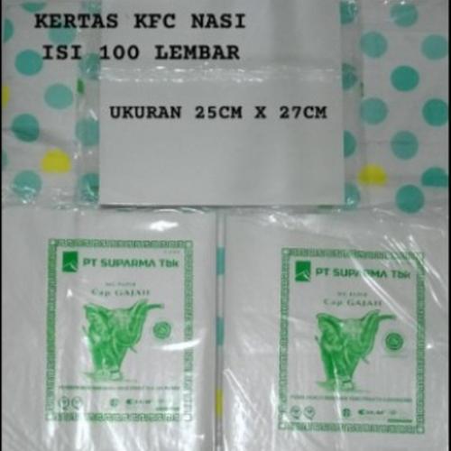 Jual kertas nasi KFC cap GAJAH isi 100 lembar - kertas kfc putih nasi ...