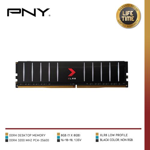 Jual PNY XLR8 DDR4 3200MHz 8GB (1x8GB) Low Profile Desktop Memory ...