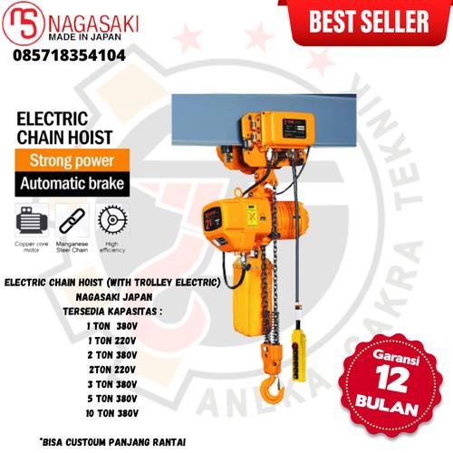 Jual Electric chain hoist 2T x 6M (with trolley) 1 jalur NAGASAKI JAPAN ...