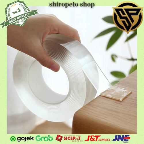 Jual Double Tape Bening Super Nano Tape Lem Dinding Perekat Gantungan ...