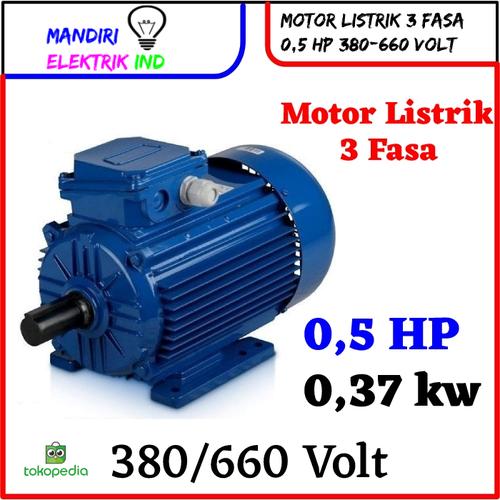 Jual Motor Listrik 3 Fasa Phasa Elmot 0,5 HP 0.5 HP 1/2 HP 380/660 Volt ...