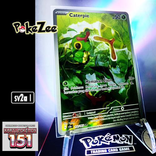 Jual Pokemon 151 TCG Indonesia Caterpie AR sv2a 172/165 Kartu Full Art ...