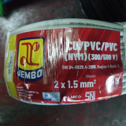 Jual Kabel Listrik Tunggal NYM 2x1,5mm 2x1,5 JEMBO Roll 50m - Jakarta ...