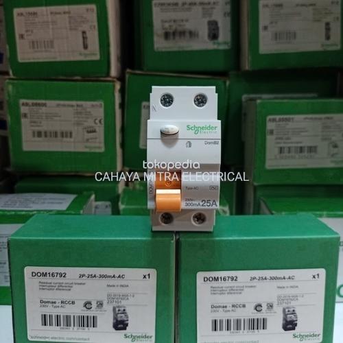 Jual RCCB/ELCB DOM16792 2p-25A-300 mA-Ac Schneider Original - 300MA - Jakarta Pusat - CAHAYA ...