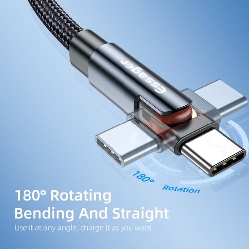 Jual ESSAGER Kabel Charger Elbow Rotating 180° USB To Type C Fast ...