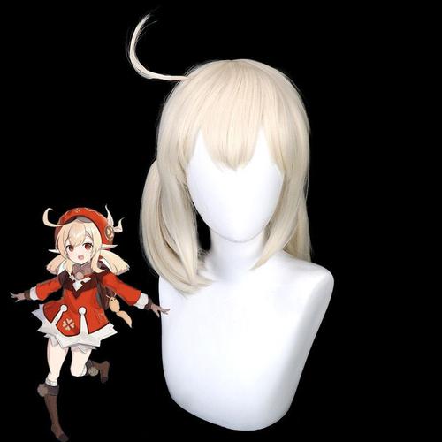 Jual Cosplay Klee Wig For Game Genshin Impact Blonde Pigtail Premium ...