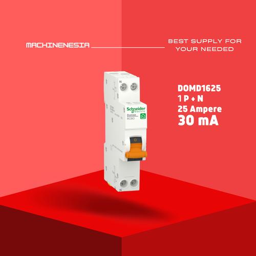 Jual MCB ELCB SCHNEIDER DOMAE 1 PHASE NEW RCBO SLIM 1P+N 30MA 25A ...