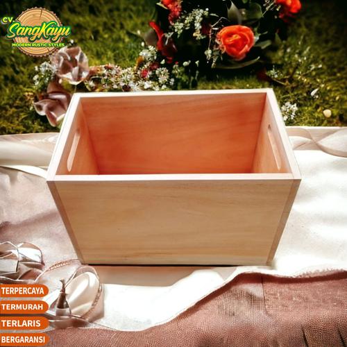 Jual Wooden storage box kayu 37x22 kotak tempat penyimpanan kayu ...