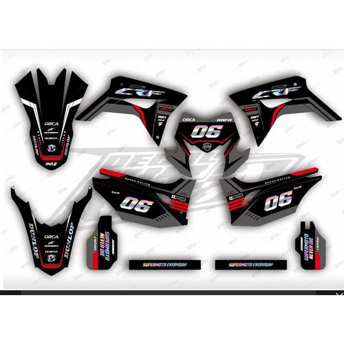 Jual Decal CRF 150 Sticker Motor CRF 150l Design Hitam Cutting Hologram ...