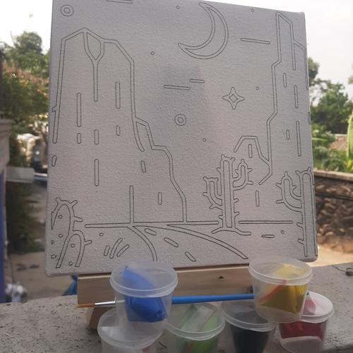 Jual canvas melukis sketsa safari painting by number kanvas 20x20 set ...