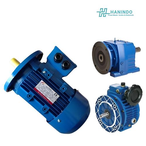 Jual Electric Motor Aero+Helical Gear+Variator 30-60rpm 4p 0.75kw/1hp ...