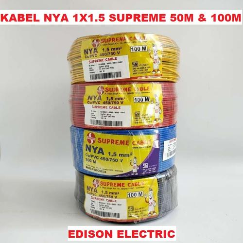 Jual Kabel NYA 1.5 SUPREME 50M 100M Tunggal Roll / 1x1.5MM 1.5MM 1x1.5 MM - Kuning, ROLL100M ...