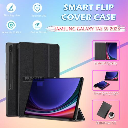Jual SAMSUNG Tab S9 S9 Plus 5G Leather Flip Smart Case Standing Book ...
