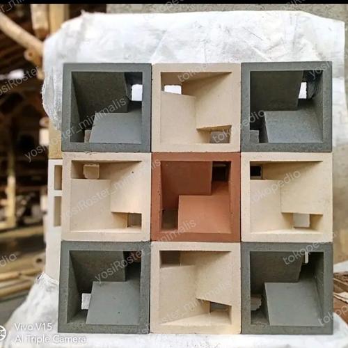 Jual roster beton/lubang angin/varian warna/putih abu merah/hiasan ...