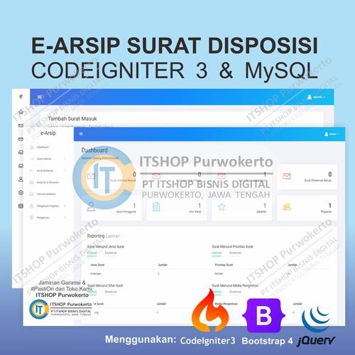 Jual Source Code CodeIgniter Aplikasi Web E-Arsip Surat Disposisi PDF ...