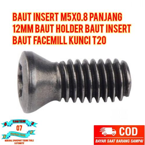Jual baut insert m5x0.8 panjang 12mm baut holder baut insert baut ...