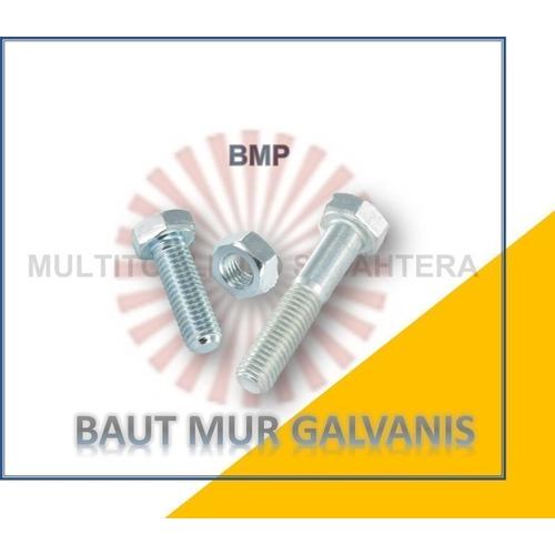 Jual BMP M18X100 BAUT MUR PUTIH GALVANIS M18 X 100 HEX BOLT NUT ...