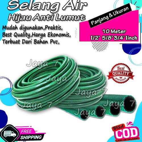 Jual SELANG AIR 10 METER SERAT BENANG HIJAU ANTI LUMUT TEBAL 2MM ...