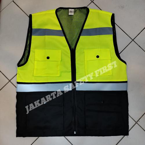 Jual Rompi Safety Kombinasi Hijau Hitam / Rompi Drill Hijau 4 Kantong ...