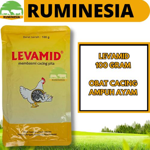 Jual LEVAMID 100 gram - Obat Cacing Pita Gilik Ayam Burung Unggas Hewan ...