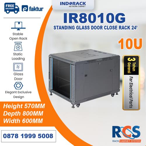 Jual IR8010G Indorack Close Rack 10U Glass Door Rack Server 19" Depth ...