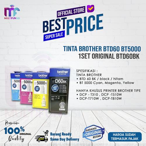 Jual Tinta Brother BTD60 BT5000 1set Original BTD60BK BT 5000 Dye Ink ...