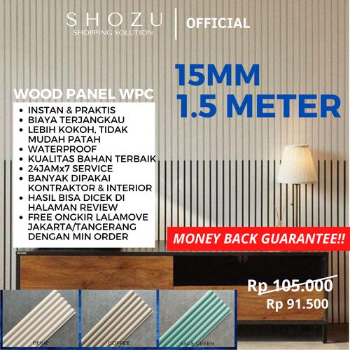 Jual WOOD PANEL 3D WPC Wallpanel PVC Kayu 150CM 15MM Partisi Lune ...