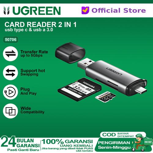 Jual UGREEN Card Reader OTG USB Type C dan USB A 3.0 Ke Micro SD TF ...