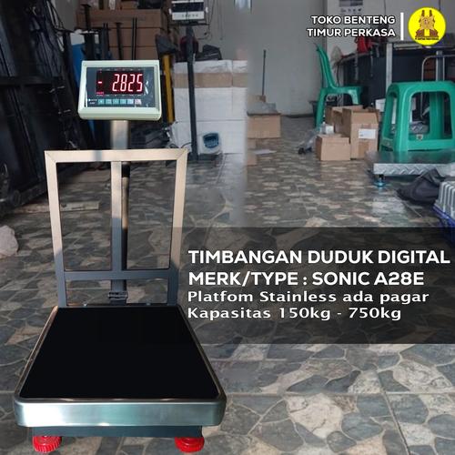 Jual timbangan duduk digital platfom stainless Sonic A28E kap 100-750kg - Kota Bekasi - PT ...