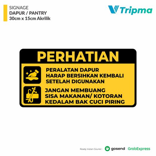Jual Sign Dapur / Pantry 30cm x 15cm Acrylic + Sticker Reflective ...