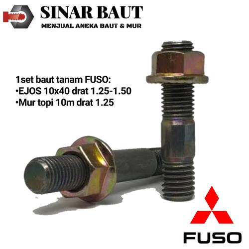Jual baut tanam FUSO baut ejos 10m x 40m drat kasar halus + mur topi ...