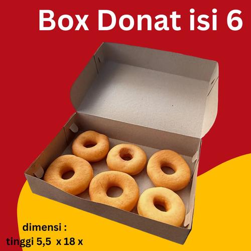Jual Box dus kemasan donat bomboloni isi 6 laminasi tahan air dan ...